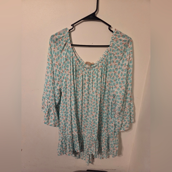 Democracy | Tops | Democracy Teal And Coral Patterned Dress | Poshmark